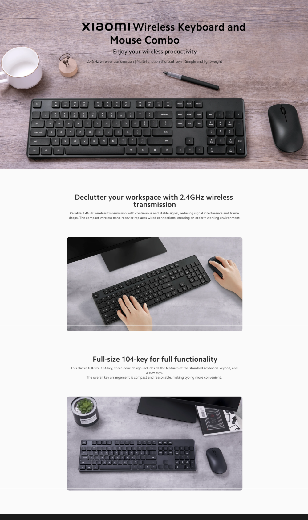 Xiaomi Wireless Keyboard & Mouse Black Online | Myshops.ae
